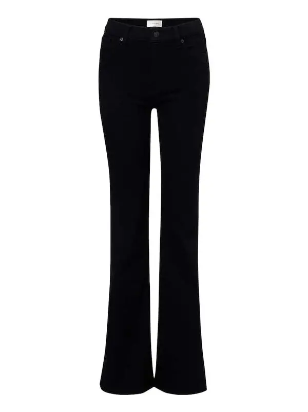 FRAME Icon Mid-rise Flared Jeans - Black