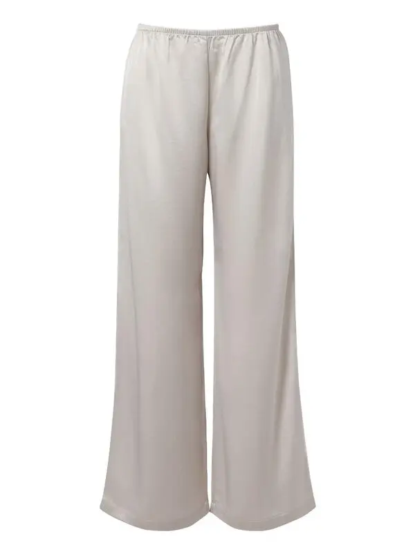 LESET Satin Wide-leg Pants - Grey