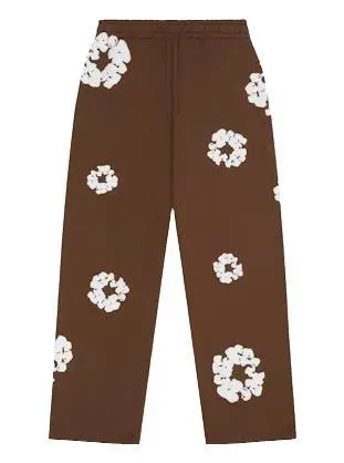 DENIM TEARS Cotton Wreath Baggy Sweatpants - Brown