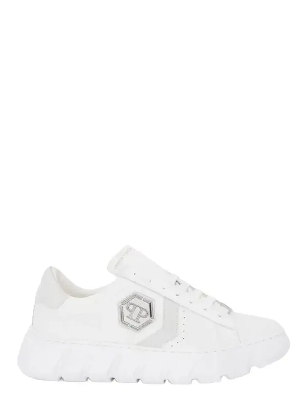 Philipp Plein Hexagon Force Leather Sneakers - White