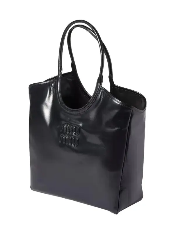 Miu Miu Ivy Leather Tote Bag - Black