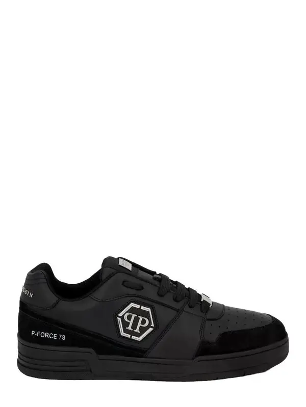 Philipp Plein P-force Leather Sneakers - Black