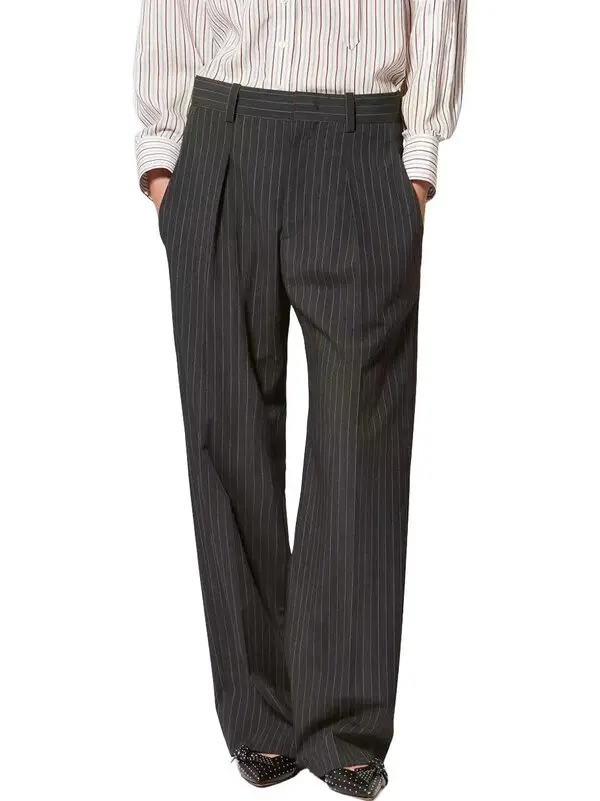 Isabel Marant Lisetta Pinstripe Trousers - Grey