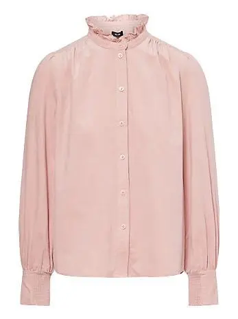 ME+EM Micro-cord Cotton-blend Blouse - Smoke Pink