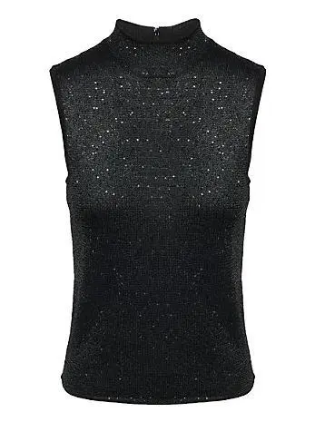 ME+EM Sequin-embellished Shimmer-knit Vest - Black