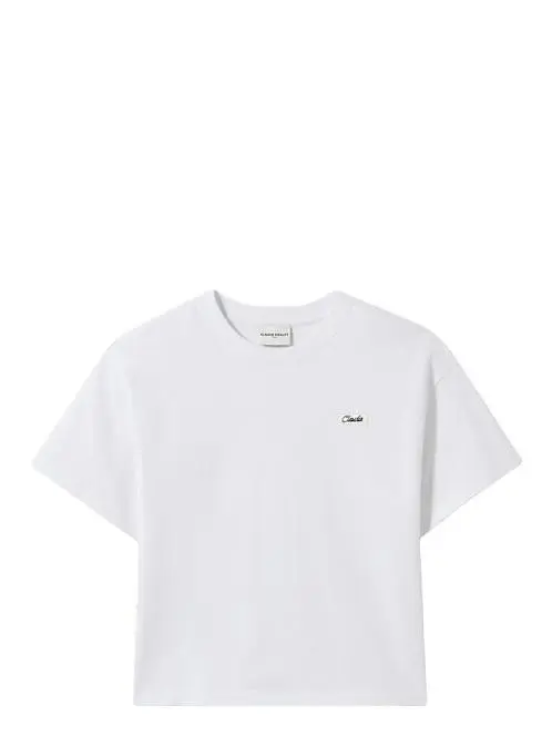 Claudie Pierlot Logo-embroidered Relaxed-fit Cotton T-shirt - White