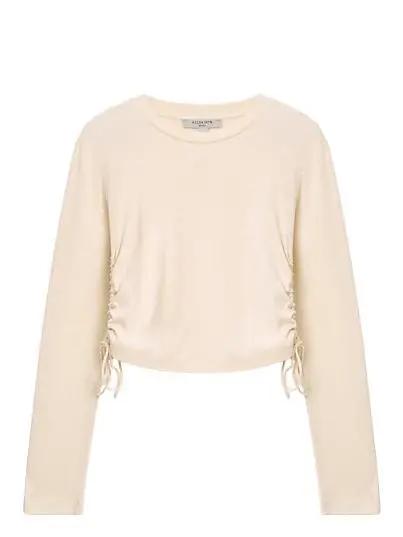 ALLSAINTS Sonny Crewneck Long-sleeve T-shirt - Tofu White