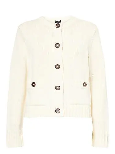 ME+EM Regular-fit Ribbed Cotton-knit Cardigan - Cream