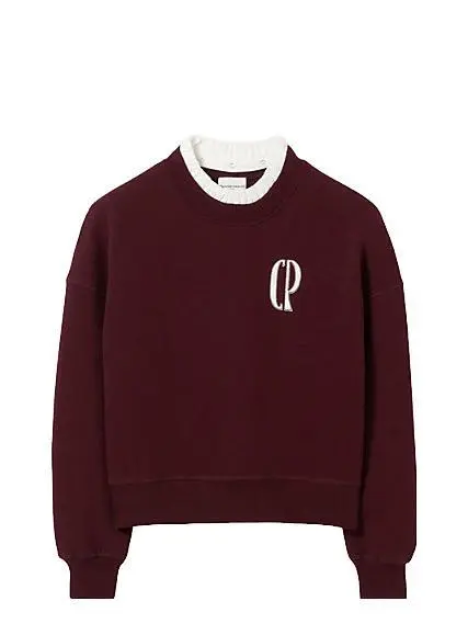 Claudie Pierlot Cotton-jersey Sweatshirt With Logo Embroidery - Burgundy