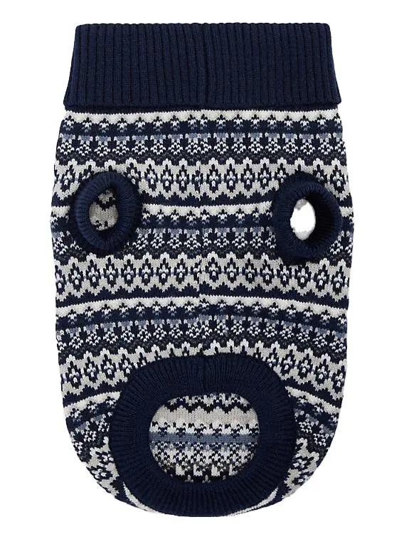 Barbour Fair Isle Knitted Dog Jumper - Navy