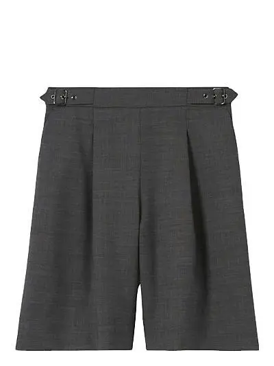 Claudie Pierlot Wool-blend Pleated Bermuda Shorts - Anthracite