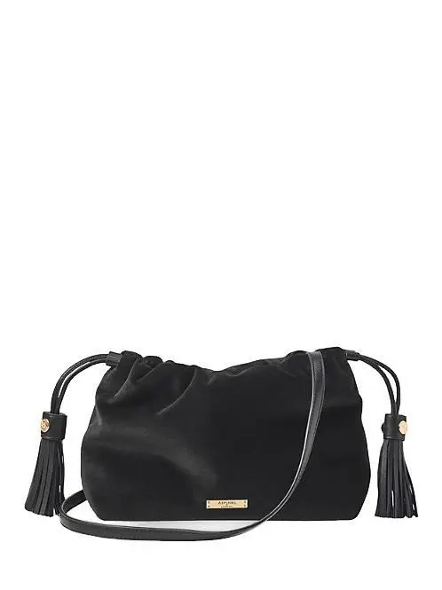 ASPINAL OF LONDON Amelia Velvet Cross-body Bag - Black