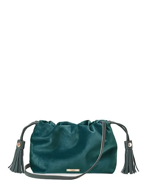 ASPINAL OF LONDON Amelia Velvet Cross-body Bag - Peacock