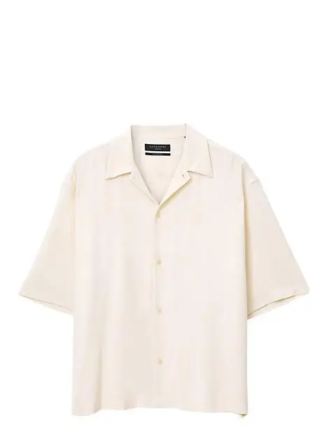 ALLSAINTS Rialto Oversized Woven Shirt - Jetstream Whit
