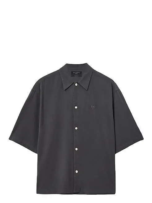 ALLSAINTS Rialto Oversized Woven Shirt - Raven Grey