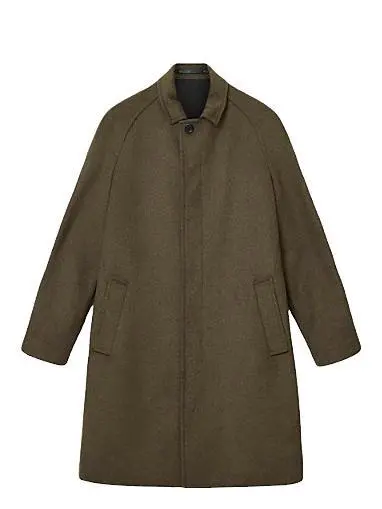ALLSAINTS Trent Single-breasted Wool-blend Coat - Log Brown