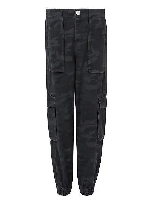 ALLSAINTS Freda Camo-print Trousers - Camo Ink Blue
