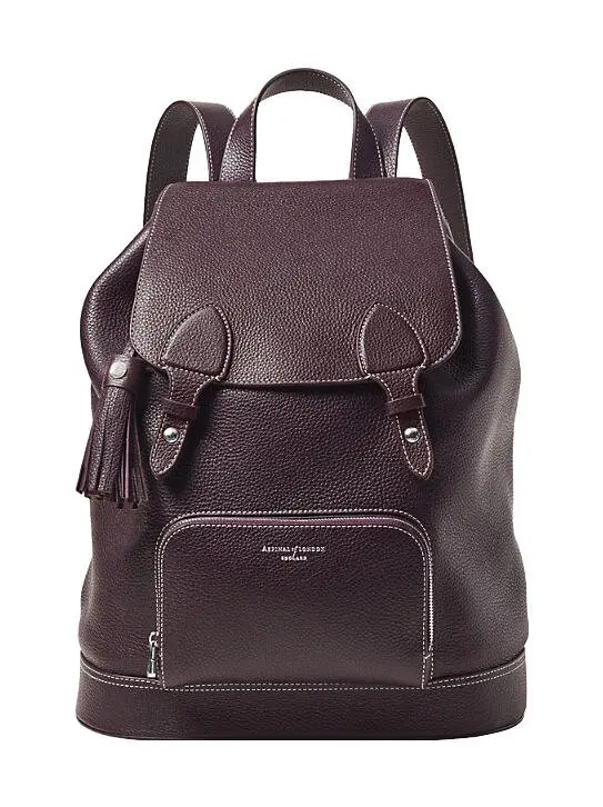 ASPINAL OF LONDON Hudson Medium Leather Backpack - Wine