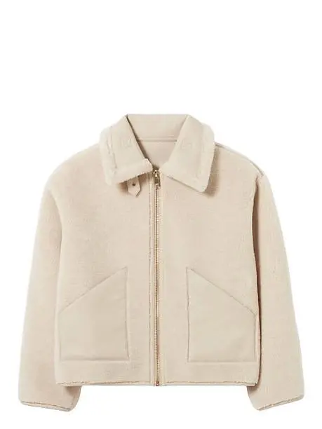 Claudie Pierlot Zipped Shearling-effect Coat - Beige