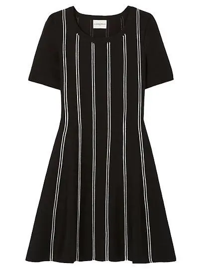 Claudie Pierlot Striped Knit Mini Dress - Black