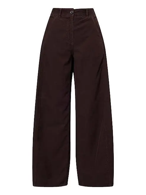 ME+EM Wide-leg Cotton-corduroy Trousers - Ganache Brown