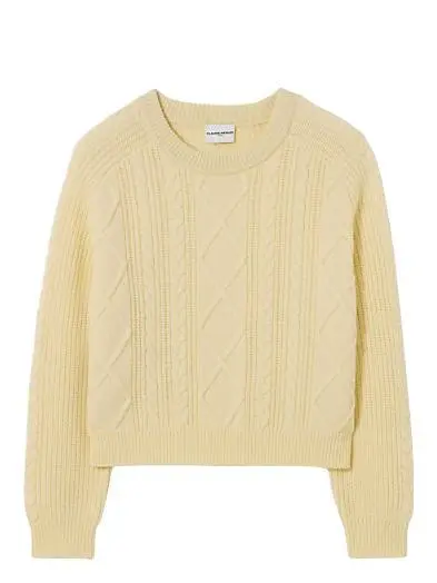 Claudie Pierlot Jacquard Wool And Cashmere-blend Jumper - Baby Yellow