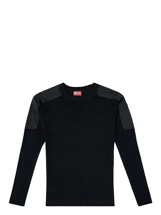 Diesel Contrast-panel Cotton-knit Jumper - 900