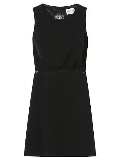 Claudie Pierlot Sleeveless Lace-trim Mini Dress - Black