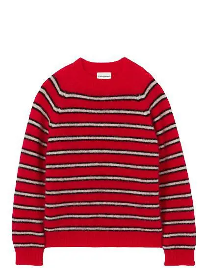 Claudie Pierlot Striped Mohair-blend Jumper - Red