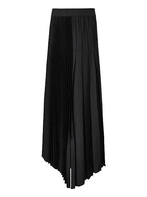 ALLSAINTS Jax Pleated Satin Midi Skirt - Black