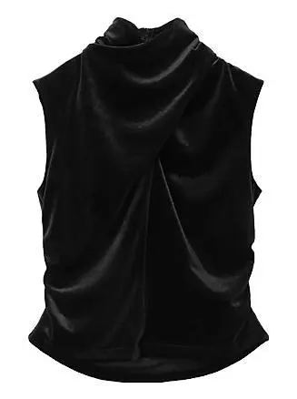 ALLSAINTS Tia High-neck Stretch-velvet Top - Black