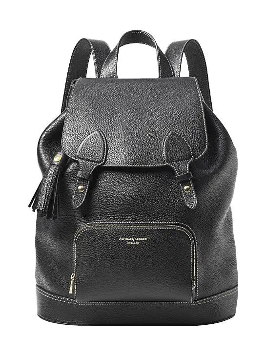 ASPINAL OF LONDON Hudson Medium Leather Backpack - Black