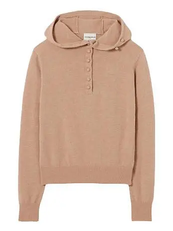 Claudie Pierlot Hooded Wool And Cashmere-blend Jumper - Camel