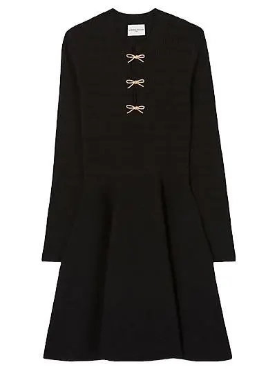Claudie Pierlot Knot Long-sleeve Mini Dress - Black