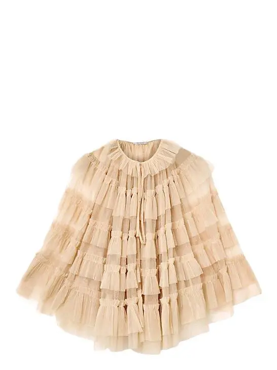 ALLSAINTS Aude Ruffle Woven Cape - Blush Pink