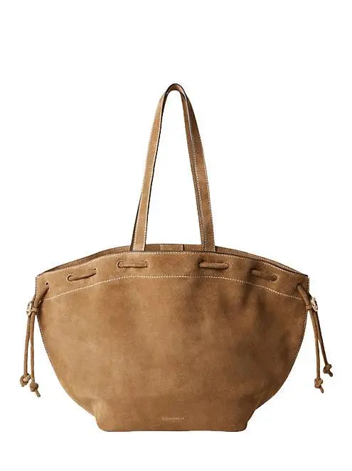 Claudie Pierlot Logo-embossed Suede Tote - Sand