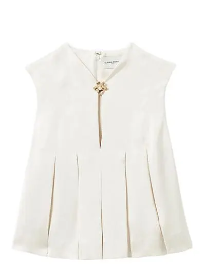 Claudie Pierlot Sleeveless Flower-embellished Woven Top - Ivory