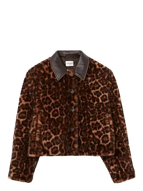 Claudie Pierlot Collared Print Faux-fur Coat - Leopard
