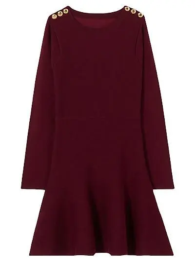 Claudie Pierlot Knitted Mini Dress - Burgundy