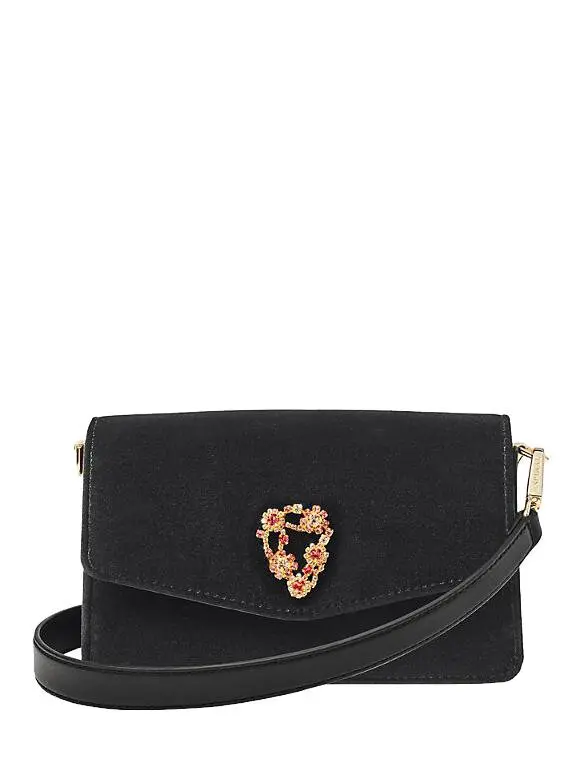ASPINAL OF LONDON Eliza Velvet Clutch Bag - Black