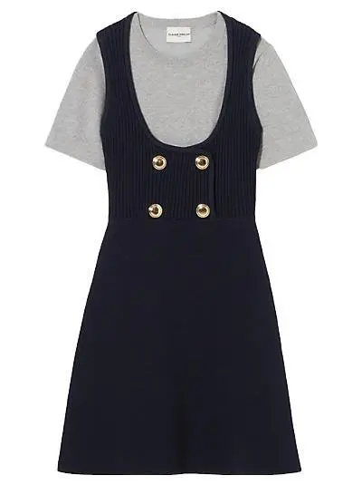 Claudie Pierlot Stretch-knit Mini Dress - Dual-color