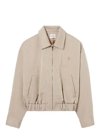 Claudie Pierlot Oversized Brand-embroidered Woven Jacket - Beige