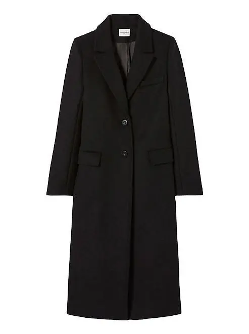 Claudie Pierlot Long Straight Wool Coat - Black