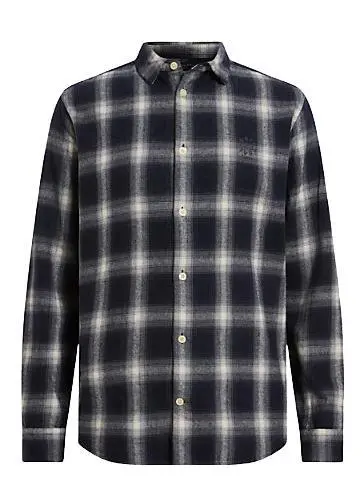ALLSAINTS Haven Checked Cotton Shirt - Azzurra Blue