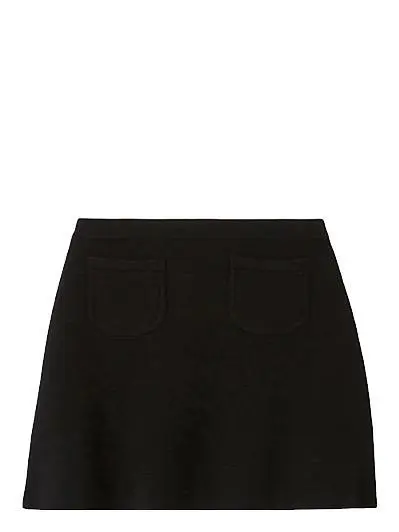 Claudie Pierlot High-waist Wool-blend Mini Skirt - Black