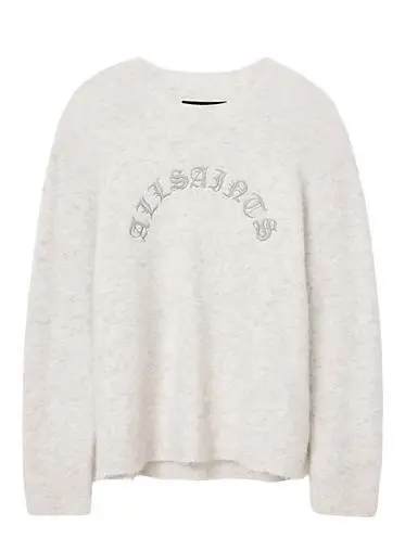 ALLSAINTS Branded Alpaca And Wool-blend Jumper - Ecru White