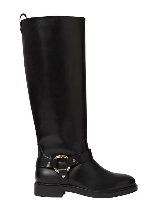 Claudie Pierlot Buckle-hardware Leather Knee-high Boots - Black
