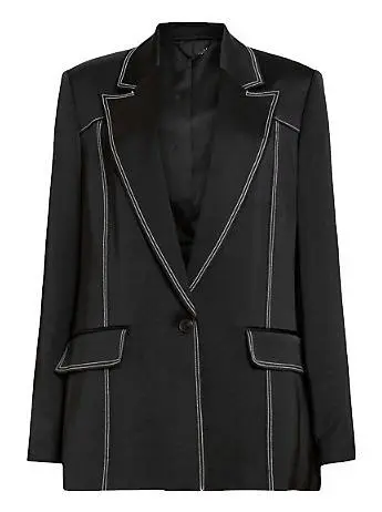 ALLSAINTS Single-breasted Woven Blazer - Black