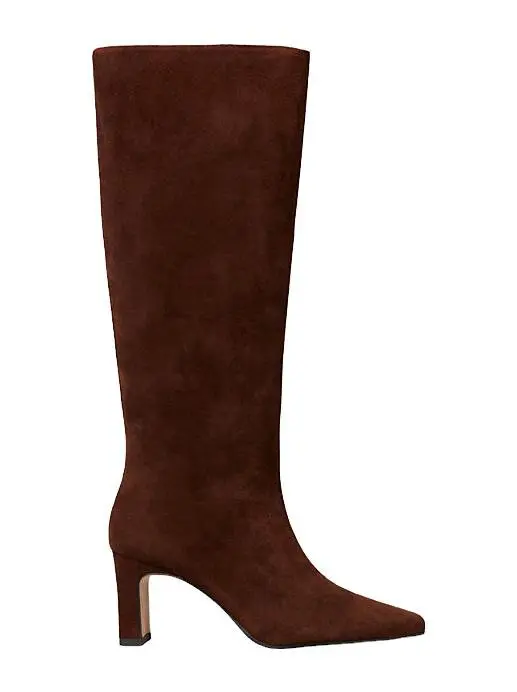 Claudie Pierlot Pointed Suede Knee-high Boots - Chocolate