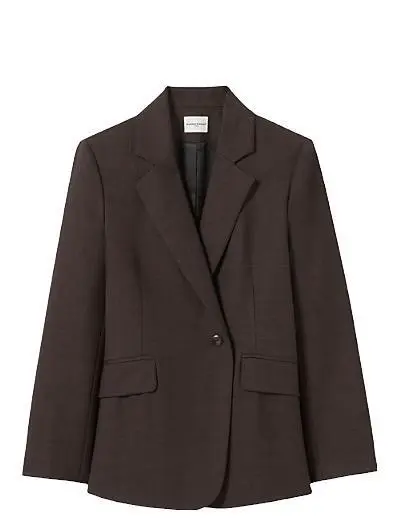 Claudie Pierlot Single-breasted Wool-blend Blazer - Brown